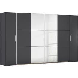 Schwebet&uuml;renschrank Rauch "Kleiderschrank Dreht&uuml;renschrank Schrank Garderobe KRONACH", grau (graumetallic, griffleisten alu, mit 2 spiegel), B:354cm H:210cm T:59cm, Holzwerkstoff, Schr&auml;nke, Schwebet&uuml;renschrank, Kombischrank optional mit 1 oder 2 Spiegel viele B&ouml;den MADE IN GERMANY