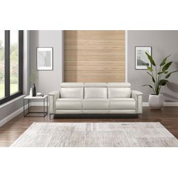3-Sitzer OTTO HOME "LUND B: 222 cm - OTTO. Verl&auml;ssliche Qualit&auml;t. Mit Relaxfunktion", beige (creme), B:222cm H:97cm T:100cm, Echtleder 100% Echtleder;Kunstleder 100% Polyurethan, Sofas, in 2 Sitzen (links/rechts), manuell/elektrisch (USB-C), Kopfteilverst.