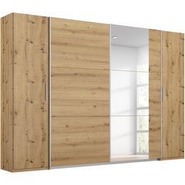 Schwebet&uuml;renschrank Rauch "Kleiderschrank Dreht&uuml;renschrank Schrank Garderobe KRONACH", eiche artisan, griffleisten alu, mit 1 spiegel, B:268cm H:210cm T:59cm, Holzwerkstoff, Schr&auml;nke, Schwebet&uuml;renschrank, Kombischrank optional mit 1 oder 2 Spiegel viele B&ouml;den MADE IN GERMANY