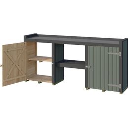 Pflanztisch Weka "optionale Erweiterung f&uuml;r Gartenhaus Killarney", graugr&uuml;n, anthrazit, B:235cm H:109cm T:50cm, Tische, verschiedene Farben und Gr&ouml;&szlig;en