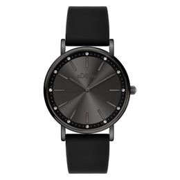 Quarzuhr s.Oliver "Modern Statement", schwarz, Armbanduhren, Damen, Quarzuhr, Armbanduhr, Damenuhr, Silikonarmband, analog