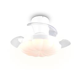 REALITY LEUCHTEN LED Deckenleuchte "BORAS mit Ventilator, Deckenventilator mit ausklappbaren Fl&uuml;geln 30W", wei&szlig; matt, 1, &Oslash; 60cm H: 29cm, 1 Stk., Leuchten, &Oslash; 34 - 60 cm (aufgeklappt), 6 Stufen, LED 24W CCT dimmbar Timer Fernb., LED Deckenleuchte