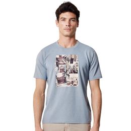 T-Shirt Casamoda "Casamoda T-Shirt uni", Herren, Gr. L, blau (hellblau), 50% Baumwolle, 50% Polyester, Shirts T-Shirt