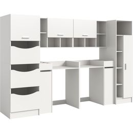 Badm&ouml;bel-Set Welltime "FALAS, 8-teilig, Hauswirtschaftsraum Set, Breite 300 cm", wei&szlig; nb, B:300cm H:195cm T:68cm, Holzwerkstoff, Kastenm&ouml;bel-Sets, Badm&ouml;bel-Set, Kombination, Waschmaschinenumbau, Waschmaschinenschrank, W&auml;schekammer