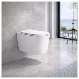 Tiefsp&uuml;l-WC Welltime "Vigo", wei&szlig;, B:36cm H:36cm T:51,5cm, WCs, sp&uuml;lrandlose Toilette aus Sanit&auml;rkeramik, inkl. WC-Sitz mit Softclose