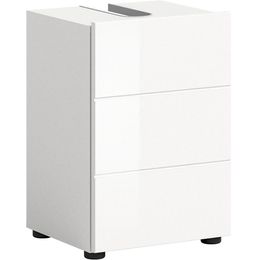 Waschbeckenunterschrank Welltime "BIEL, Breite 38 cm, 1 T&uuml;r, 1 Boden, mit Siphonausschnitt", wei&szlig;, B:38cm H:56cm T:34cm, FSC-zertifizierter Holzwerkstoff, Schr&auml;nke, Waschbeckenunterschrank, Badm&ouml;bel, Badschrank, Schrank, Unterschrank, Bad, Badezimmer