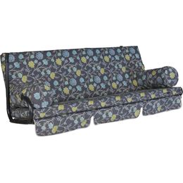 Bankauflage "Trend", grau (grau, blau), B:178cm H:9cm T:180cm, Obermaterial: 75% Baumwolle, 25% Polyester. F&uuml;llung: 100% Polyurethan, Angerer FREIZEITM&Ouml;BEL, Polsterauflagen, Bankauflage