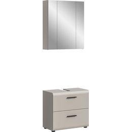 Badm&ouml;bel-Set Welltime "FLORENZ, 2-teilige Badkombination, hochwertige MDF-Front", kaschmir, B:60cm H:185cm T:30cm, Holzwerkstoff, MDF, Kastenm&ouml;bel-Sets, Badm&ouml;bel-Set, Bad-Kombination, Bad-M&ouml;bel, Badezimmer, Kombination, Kombi