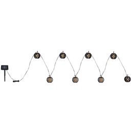 LED Solarleuchte Globo LIGHTING "SOLAR-LICHTERKETTE KUNSTSTOFF SCHWARZ, 98XLED", schwarz, B:7cm H:7cm, Leuchten, Flammenoptik f&uuml;r besonders stimmungsvolles Licht