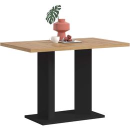 Esstisch Home Affaire "GERO, 110x76x70 cm, mit S&auml;ulengestell", schwarz, artisan eiche nachbildung, H:76cm, Tische, Esstisch, Tisch, Esstisch, Esszimmer, Esszimmertisch, K&uuml;chetisch, Bartisch