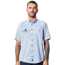 Kurzarmhemd Casamoda "Casamoda Freizeithemd Kurzarm gestreift", Herren, Gr. XL, Normalgr&ouml;&szlig;en, blau (hellblau), 100% Baumwolle, gestreift, l&auml;ssig geschnitten, Hemden