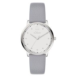 Quarzuhr s.Oliver "Soft Elegance", grau, Armbanduhren, Damen, Quarzuhr, Armbanduhr, Damenuhr, analog