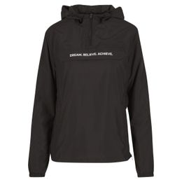 Allwetterjacke MisterTee "MisterTee Dream Believe Achieve Ladies Basic Pull Over Jacket", Damen, Gr. XL, schwarz, 100% Polyester, mehrfarbig, normal, ohne Ausschnitt, Jacken