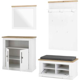 Garderoben-Set OTTO HOME "WESTMINSTER", wei&szlig; (pinie wei&szlig;, wotan eiche), B:204cm H:200cm T:45cm, Kastenm&ouml;bel-Sets, im romantischen Landhausstil