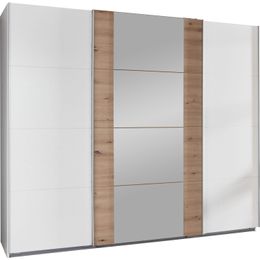Schwebet&uuml;renschrank wimex "Bern Schiebet&uuml;renschrank", wei&szlig; (wei&szlig;, artisan oak nachbildung, alu), B:313cm H:236cm T:64cm, Holzwerkstoff, Schr&auml;nke, Schwebet&uuml;renschrank, Schrank mit zus&auml;tzlicher Innenausstattung, Garderobe
