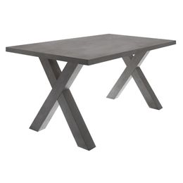 M&auml;usbacher Esstisch M&Auml;USBACHER "Mister", grau (tischplatte: graphitfarben), B:140cm H:75cm T:90cm, Tische, Rechteckiger Esstisch Holz-Esstische, Gestell in X-Form