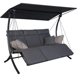 Hollywoodschaukel "Swing Smart stone", grau, B:210cm H:160cm T:145cm, Obermaterial: 100% Polyester, Angerer FREIZEITM&Ouml;BEL, Hollywoodschaukeln, wetterfest, verstellbare Lehne