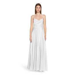 Abendkleid Vera Mont "Damen mit Wasserfallausschnitt", Damen, Gr. 36, Normalgr&ouml;&szlig;en, wei&szlig; (rohwei&szlig;), Satin, Obermaterial: 97% Polyester, 3% Elasthan. Futter: 100% Polyester, figurumspielend lang, Wasserfallausschnitt, Kleider Abendkleid, Material