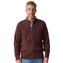 Strickjacke Casamoda "Casamoda Strickjacke uni", Herren, Gr. L, rot (dunkelrot), 100% Baumwolle, Strickjacken Strickjacke