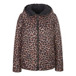 Madeleine Mode Outdoorjacke MADELEINE "Jacke Wattierte Wendejacke mit Kapuze", Damen, Gr. 38, schwarz (schwarz, multicolor), Obermaterial: 100% Polyester PES., Modern, Jacken Outdoorjacke