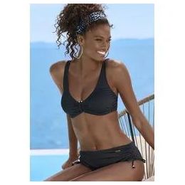 B&uuml;gel-Bikini-Top Lascana "Italy", Damen, Gr. 36, Cup E, schwarz, Microfaser, unifarben, Bikini-Oberteile, mit goldfarbigen Accessoire