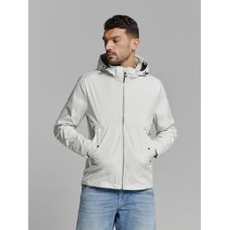 Kurzjacke NO EXCESS "NO EXCESS Jacke mit abnehmbarer kapuze", Herren, Gr. XXL, grau (stone), 100% Polyester, Jacken Kurzjacke