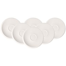 Villeroy & Boch Untertasse VILLEROY & BOCH "Kaffeeuntertasse NewMoon 17 cm 6er Set wei&szlig;", wei&szlig;, L:17cm, Speiseteller