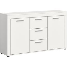 Sideboard Home Affaire "AOSTA, Breite 125 cm, 2 T&uuml;ren, 3 Schubk&auml;sten, 4 Fachb&ouml;den", wei&szlig;, B:125cm H:80cm T:35cm, Sideboards, Sideboard, Kommode, Schrank, Anrichte, Standschrank, Board, Wohnzimmer