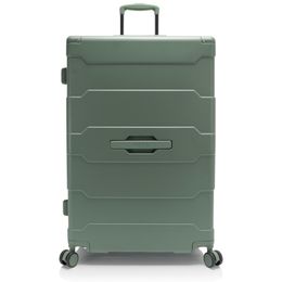 Hartschalen-Trolley Heys "ReNew, verschiedene Gr&ouml;&szlig;en und Farben", Gr. B/H/T: 49,8cm x 76,6cm x 30,4cm 125 l, gr&uuml;n (evergr&uuml;n), Kunststoff, clean, matt, Basic, Koffer, herausnehmbares Innenfutter Volumenerweiterung 5 Jahre Garantie