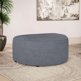 Polsterhocker OTTO HOME "ADELLA passed zur Serie, Ma&szlig;e B/T/H: 92/69/43 cm", grau, B:92cm H:43cm T:69cm, 100% Polyester, Hocker, Polsterhocker, Hocker mit Wellenunterfederung, runde Form, auch in Cord
