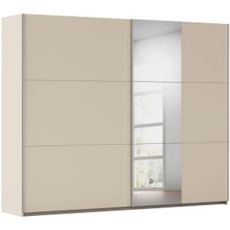 Schwebet&uuml;renschrank Rauch "Kleiderschrank Dreht&uuml;renschrank Schrank Garderobe KRONACH", champagner, griffleisten alu, 1 spiegel, B:261cm H:210cm T:59cm, Holzwerkstoff, Schr&auml;nke, Schwebet&uuml;renschrank, optional ohne, mit 1 oder 2 Spiegel, viel Stauraum MADE IN GERMANY