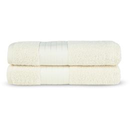 Badet&uuml;cher Good Morning "Uni", beige (cream), B:70cm L:14cm, Frottee, Frottee, Handt&uuml;cher, Baumwolle, Walkfrottee, Bord&uuml;re, 500 GSM, Einfarbig, Ohne Aufh&auml;ngung