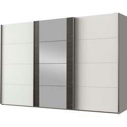 Schwebet&uuml;renschrank wimex "Bern Schiebet&uuml;renschrank", wei&szlig; (wei&szlig;, raw steel, alu), B:360cm H:236cm T:64cm, Holzwerkstoff, Schr&auml;nke, Schwebet&uuml;renschrank, Schrank mit zus&auml;tzlicher Innenausstattung, Garderobe