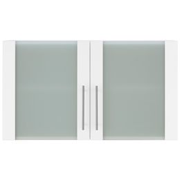 Wiho-K&uuml;chen Glash&auml;ngeschrank WIHO K&Uuml;CHEN "Cali", wei&szlig; (front: wei&szlig; glanz, korpus: wei&szlig;), B:100cm H:56,5cm T:35cm, Schr&auml;nke, Glash&auml;ngeschrank, Front mit Glaseinsatz