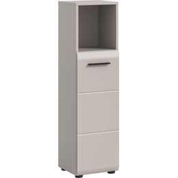 Midischrank Welltime "FLORENZ, H&ouml;he 110 cm, 1 T&uuml;r, 2 Fachb&ouml;den, 1 offenes Fach", kaschmir, B:30cm H:110cm T:30cm, FSC-zertifizierter Holzwerkstoff, MDF, Schr&auml;nke, Midischrank, T&uuml;ranschlag wechselbar, hochwertige MDF Front, Badschrank, Bad