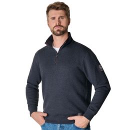 Sweatshirt Casamoda "Casamoda Sweattroyer uni", Herren, Gr. M, blau (dunkelblau), 78% Baumwolle, 19% Polyester, 3% Elasthan, Sweatshirts Sweatshirt