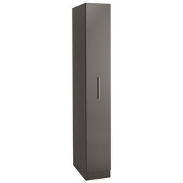 Wiho-K&uuml;chen Apothekerschrank WIHO K&Uuml;CHEN "Cali", schwarz (front: anthrazit glanz, korpus: anthrazit matt), B:30cm H:200cm T:57cm, Schr&auml;nke, Apothekerschrank, Auszug mit 4 Ablagef&auml;chern