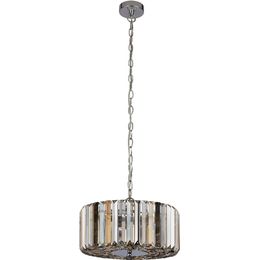 Searchlight H&auml;ngeleuchte "H&auml;ngeleuchte Chapeau", chrom, klar, rauchfarben, bernsteinfarben, wei&szlig;, 3, &Oslash; 35cm H: 21cm, 1 Stk., Leuchten, Glamour&ouml;s, H&auml;ngeleuchte
