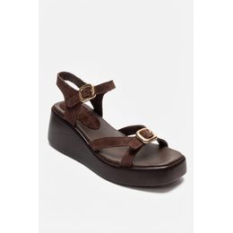 Kalia Leder Keilabsatz Sandale