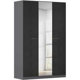 Dreht&uuml;renschrank Rauch "Kleiderschrank Schrank Garderobe OTELI inkl. Inneneinteilung", graumetallic, hochglanz effektgrau, B:136cm H:210cm T:54cm, Holzwerkstoff, Schr&auml;nke, Dreht&uuml;renschrank, mit zus&auml;tzlichen Einlegeb&ouml;den, optional mit Spiegel MADE IN GERMANY