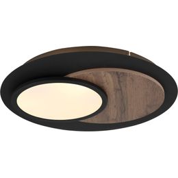 Globo LIGHTING Deckenleuchte "KORY", schwarz matt, &Oslash; 48cm H: 5,6cm, 1 Stk., Leuchten, Deckenlampe Wohnzimmer-Leuchte Schlafzimmer-Leuchte Flur K&uuml;che, Deckenleuchte