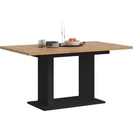 Esstisch Home Affaire "GERO, 150-190 cm, ausziehbar, S&auml;ulengestell", schwarz, artisan eiche nachbildung, H:76cm, Tische, Esstisch, Tisch, Esstisch, Esszimmer, Esszimmertisch, K&uuml;chetisch, Bartisch