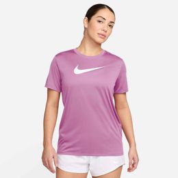T-Shirt Nike "Nike Women's Dri-FIT Graphic T-Shirt", Damen, Gr. L, lt magenta, withe, Obermaterial: 100% Polyester, normal, Rundhals, Shirts T-Shirt, f&uuml;r Erwachsene, leichtes Material, aus Polyester, sportlicher Stil