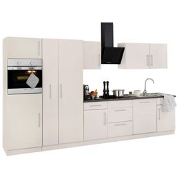 Wiho-K&uuml;chen K&uuml;chenzeile WIHO K&Uuml;CHEN "Cali", beige (k&uuml;che: natur, korpus: cashmerefarben, arbeitsplatte: granit grau), B:360cm T:60cm, Komplettk&uuml;chen-Sets, K&uuml;chenzeile, ohne E-Ger&auml;te, Breite 360 cm