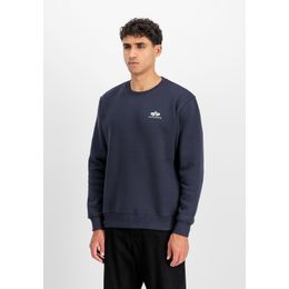 Sweater Alpha Industries "Basic Sweatshirt SL", Herren, Gr. L, blau (rep.blau), Obermaterial: 80% Baumwolle, 20% Polyester, regular fit, Sweatshirts Sweater