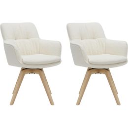 Esszimmerstuhl OTTO HOME "Sigune", creme, cream, B:61cm H:89cm T:67cm, Webstoff 100% Polyester, St&uuml;hle, Esszimmerstuhl, pflegeleichter Webstoff Bezug, massives Echtholzgestell