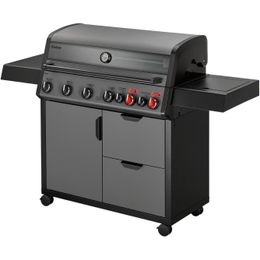 Gasgrill Enders "HYDE 6 SIKR Turbo", schwarz (schwarz, grau), B:168cm H:118cm T:56cm, Grills, erreicht turboschnell extrahohe Temperaturen f&uuml;r scharfes Anbraten