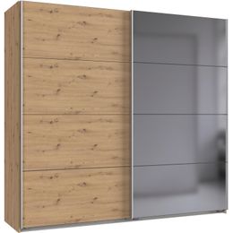 Schwebet&uuml;renschrank wimex "Ernie Kleiderschrank mit Spiegel, Made in Germany", braun (artisaneiche), B:225cm H:210cm T:65cm, Schr&auml;nke, Schwebet&uuml;renschrank, Schlafzimmerschrank in verschiedenen Breiten
