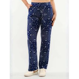 Chinohose LIBERT&Eacute; ESSENTIEL "Libert&eacute; Essentiel Trouser ALMA", Damen, Gr. L/XL, blau scarf, Obermaterial: 90% Polyester, 10% Elasthan, Hosen Chinohose