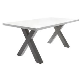 M&auml;usbacher Esstisch M&Auml;USBACHER "Mister", wei&szlig; (tischplatte: wei&szlig; matt lack), B:180cm H:75cm T:90cm, Tische, Rechteckiger Esstisch Holz-Esstische, Gestell in X-Form